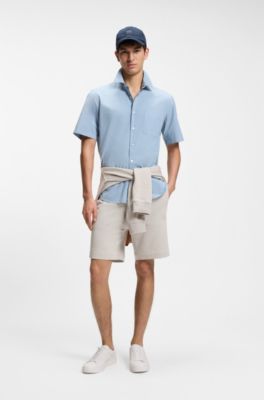 BOSS Cotton-Terry Shorts with Logo Patch